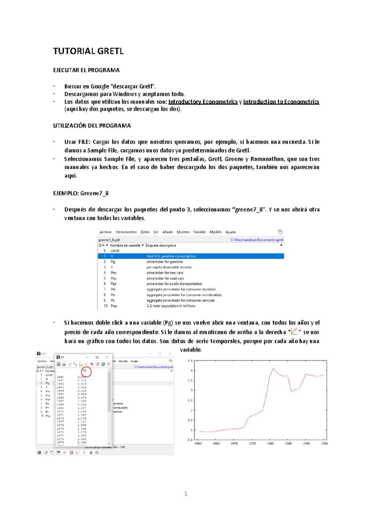 Tutorial de Gretl: Ejemplo de Regresión y Análisis de Datos - Studocu