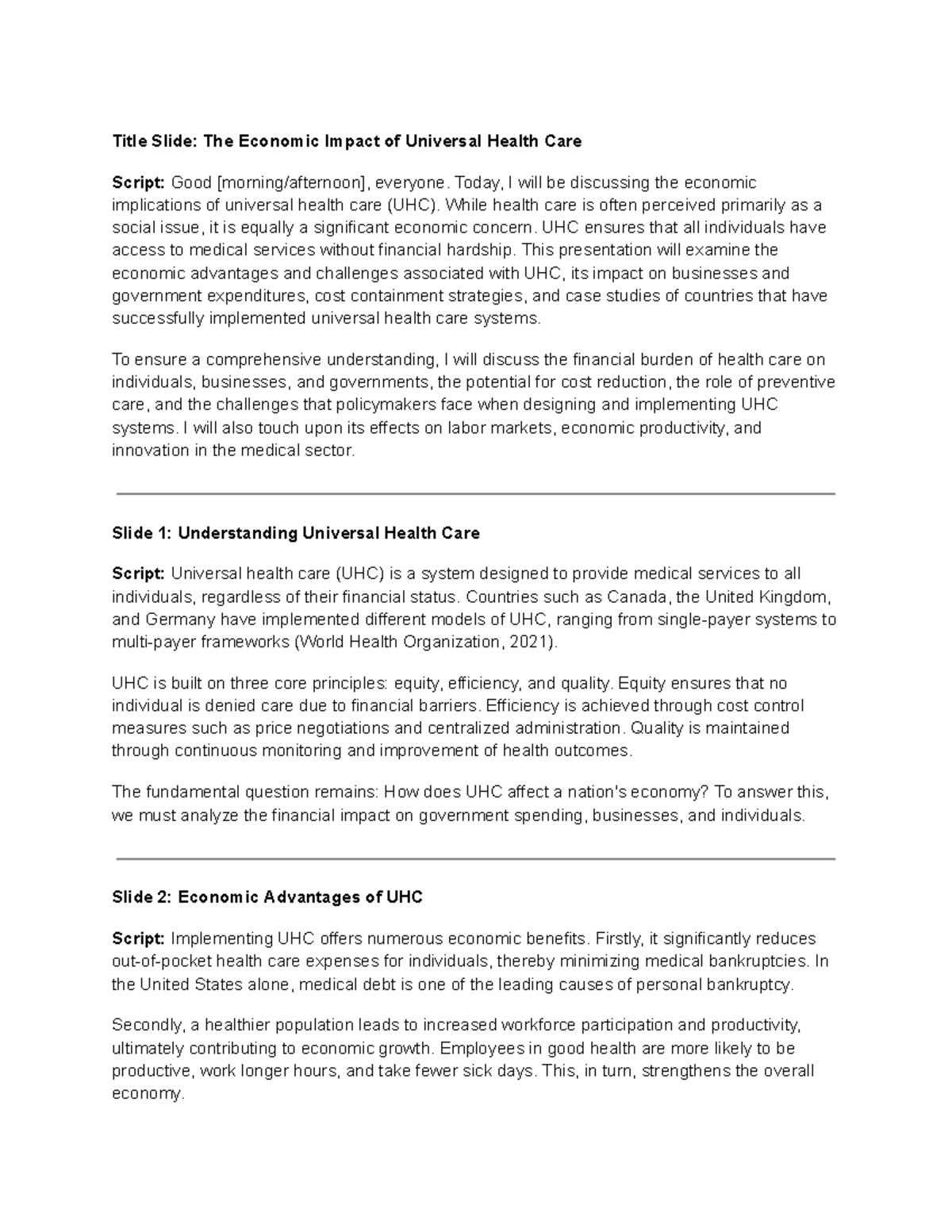 Economic Impact of Universal Health Care: A Comprehensive Analysis ...