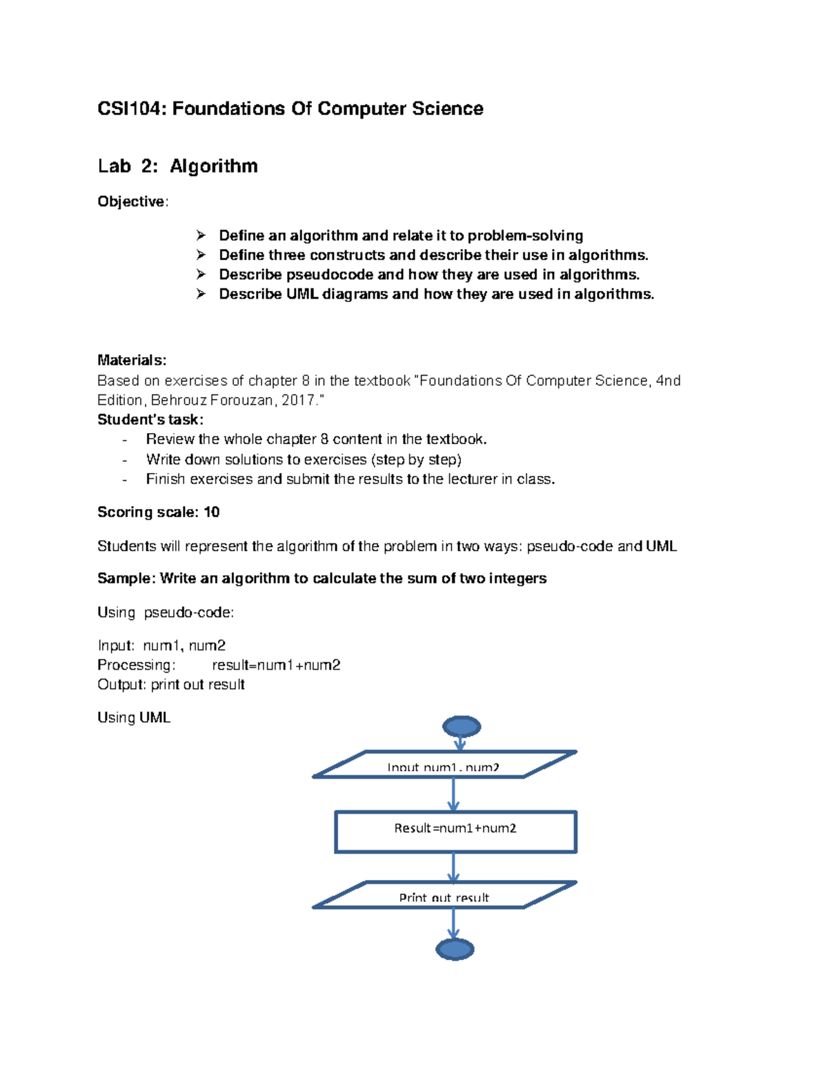 Lab 02 - Lab2 - CSI104: Foundations Of Computer Science Lab 2 ...