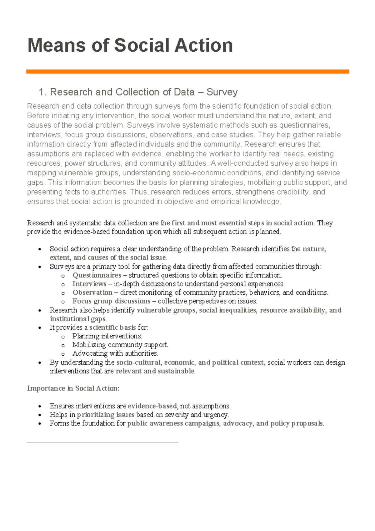 Means of Social Action: Research, Analysis, and Planning Strategies ...