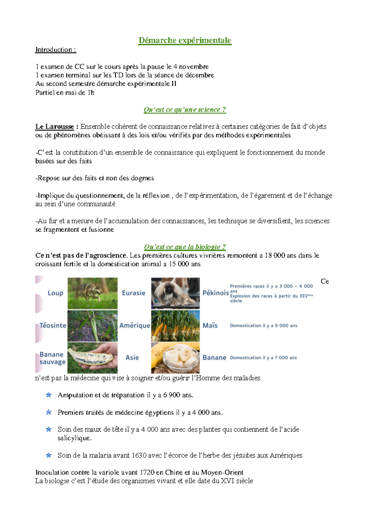 Cours 1 - Démarche Expérimentale : Histoire des Sciences et ...