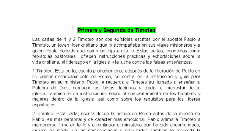 Biografias - solvnet - Primera y Segunda de Timoteo Las cartas de 1 y 2 ...