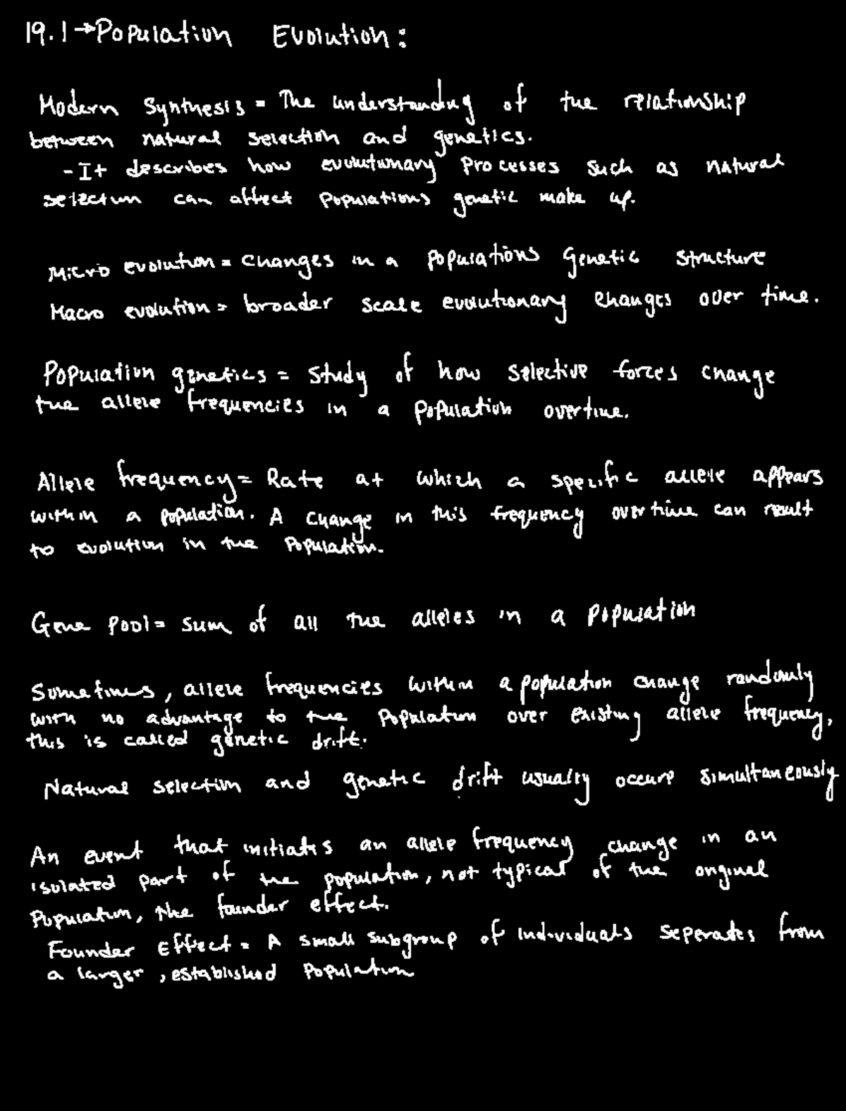 Bio Lec 2 Notes: Population Evolution & Natural Selection Insights ...