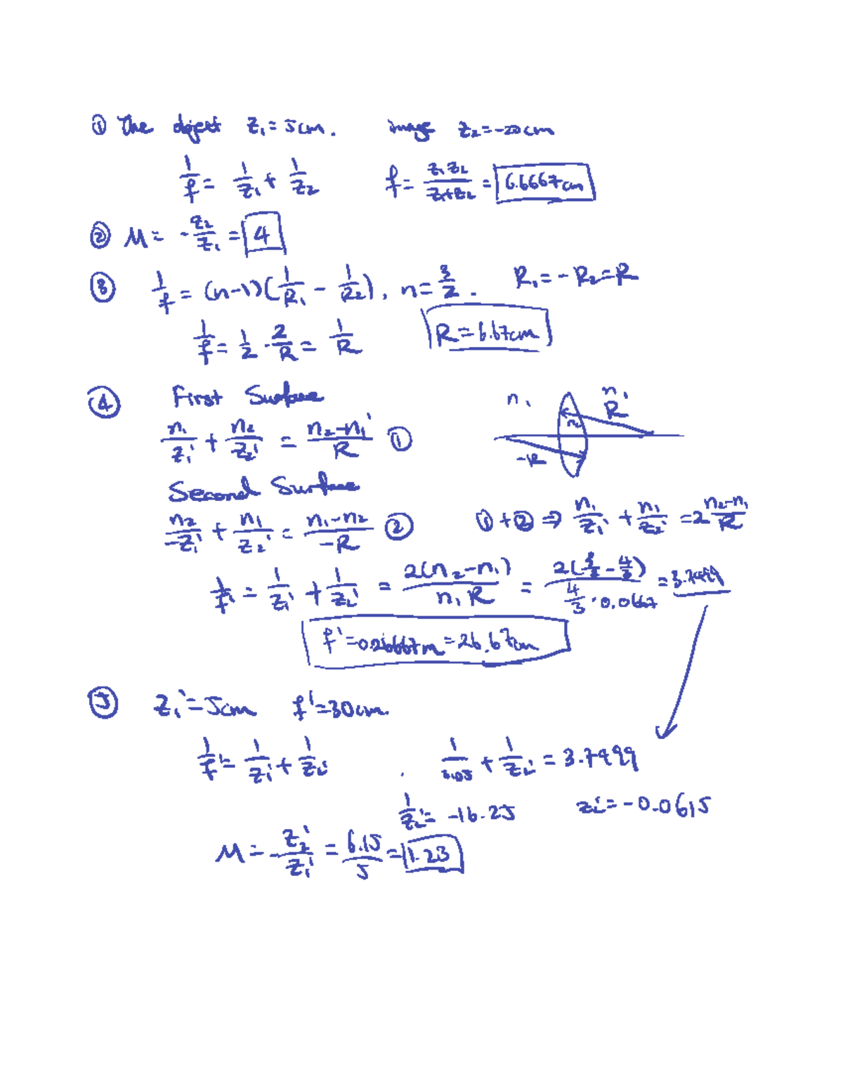 HW1 grader - Notes. - E35 501 - The objet Z _5cm image Zz 20cm t f ...