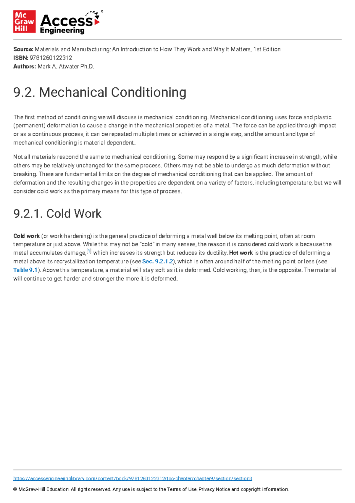 Mechanical-conditioning - Source: Materials and Manufacturing: An ...
