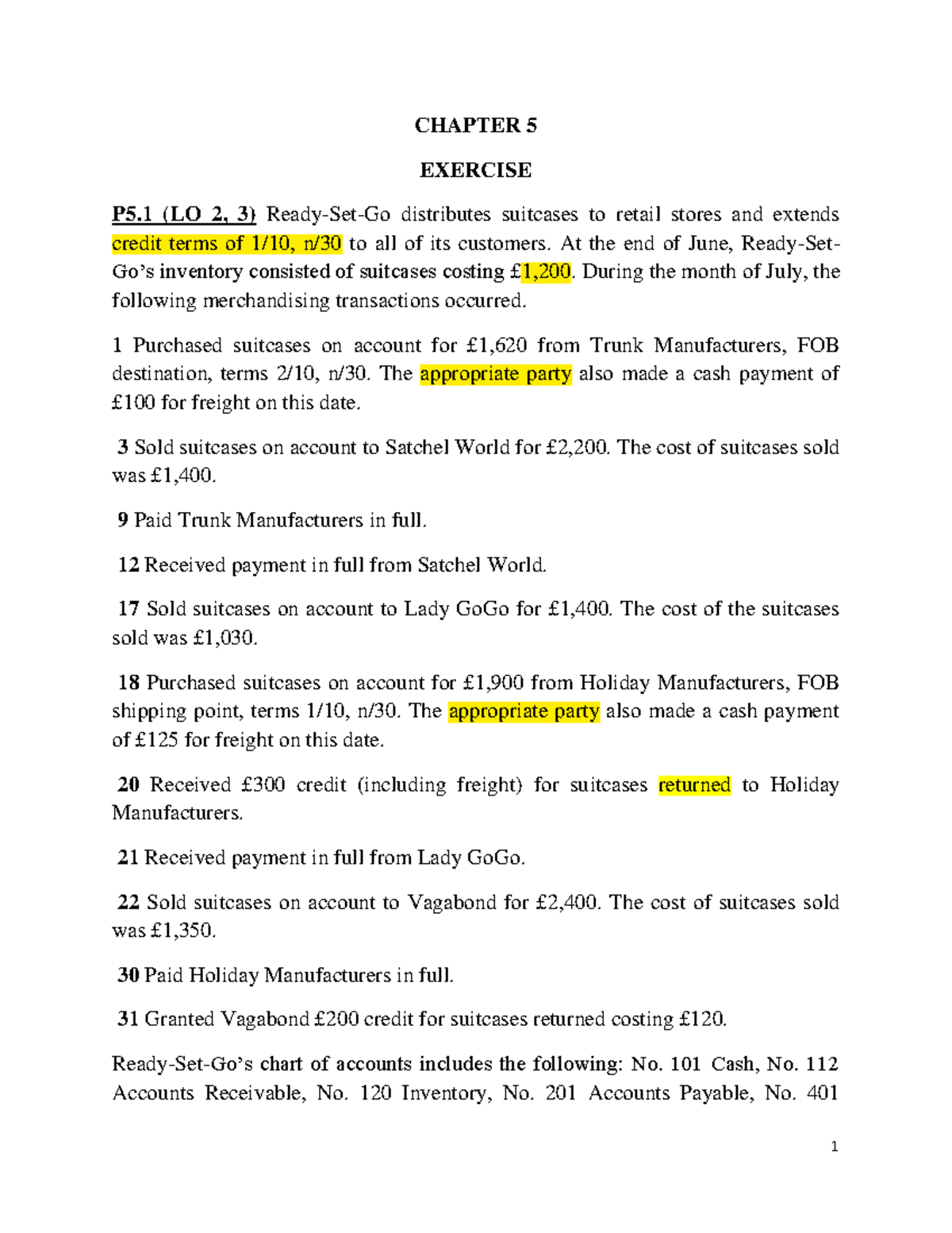 PA-Chapter 5-Exercise - 1 CHAPTER 5 EXERCISE P5 (LO 2, 3) Ready-Set-Go ...