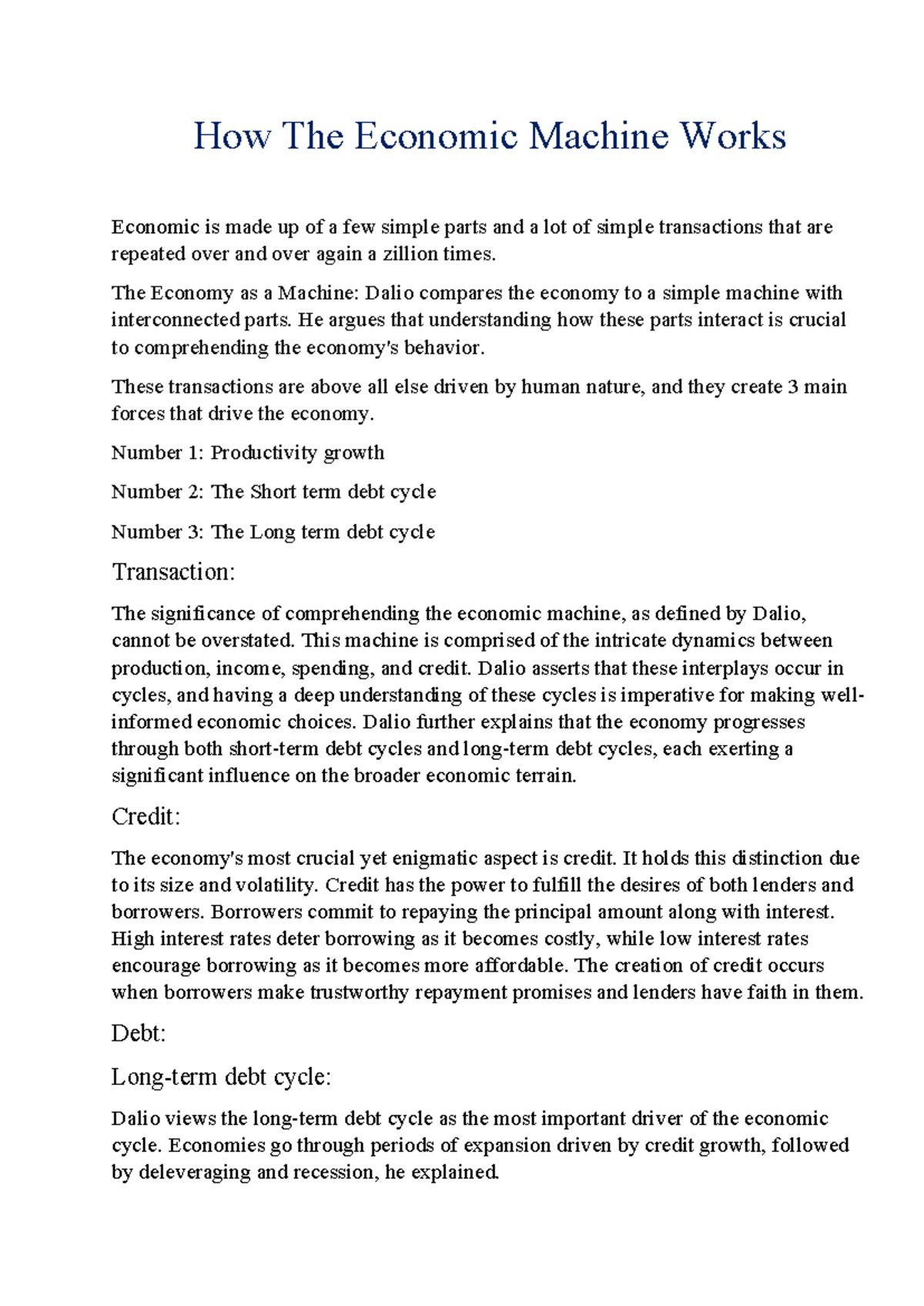 How The Economic Machine Works - How The Economic Machine Works ...
