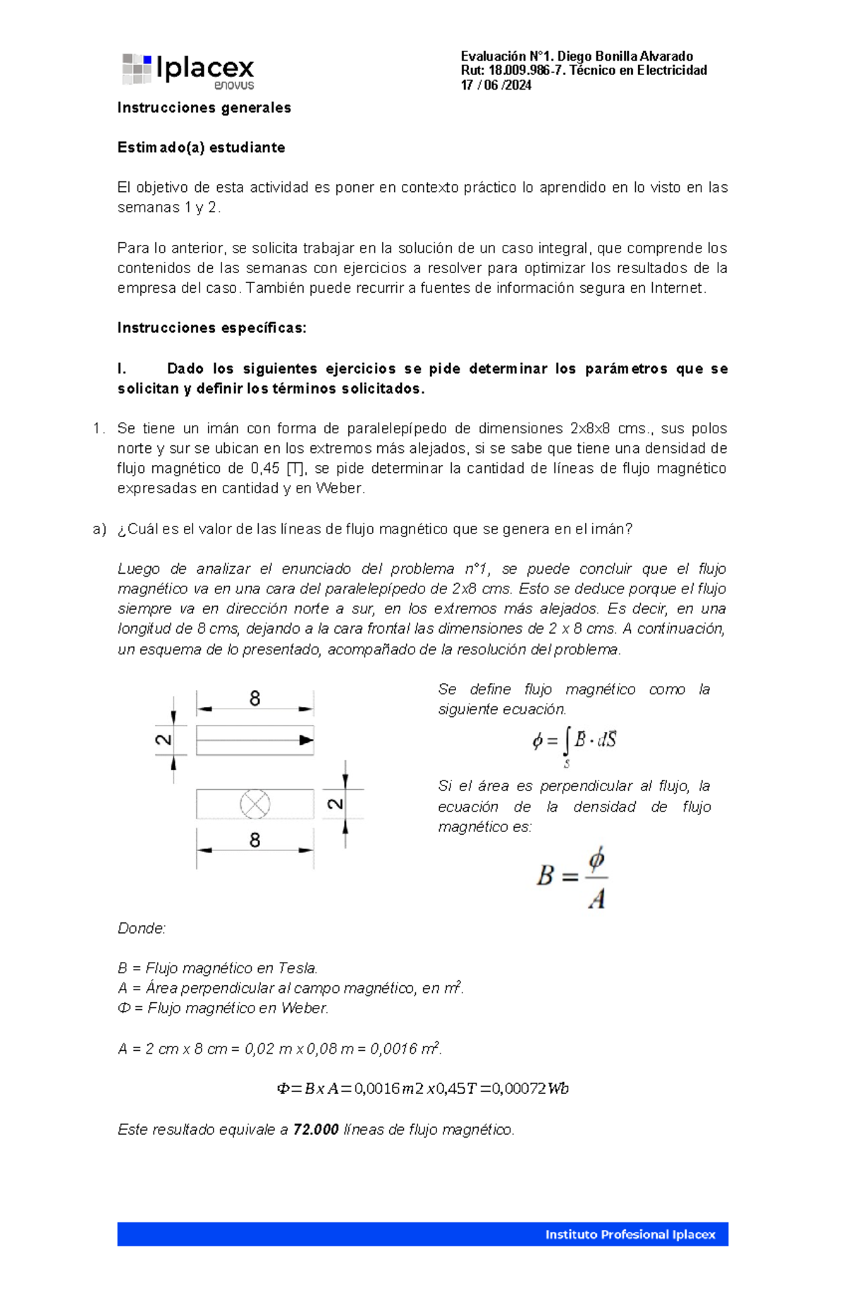 Evaluación 1: Máquinas Eléctricas - Técnico en Electricidad E1 - Studocu