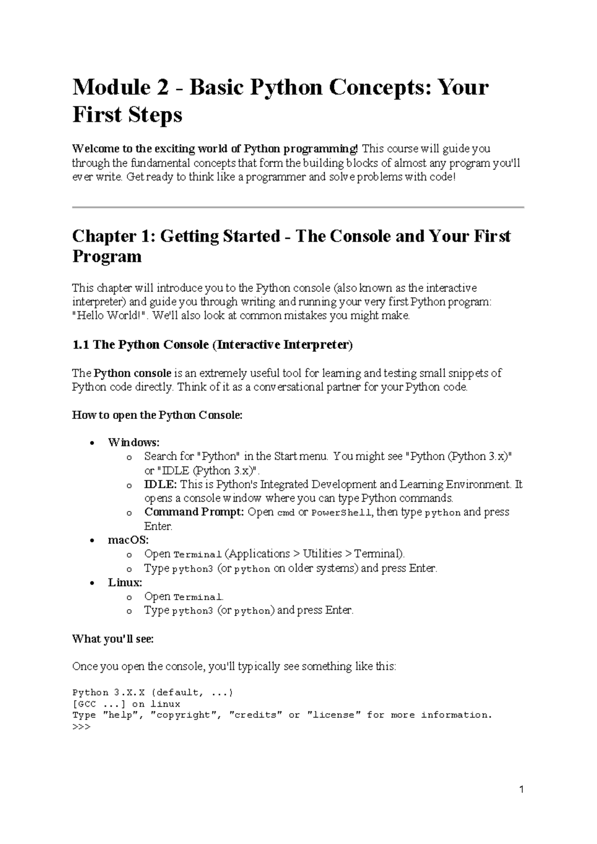 Module 2: Basic Python Concepts - Your First Steps (Final Exam) - Studocu