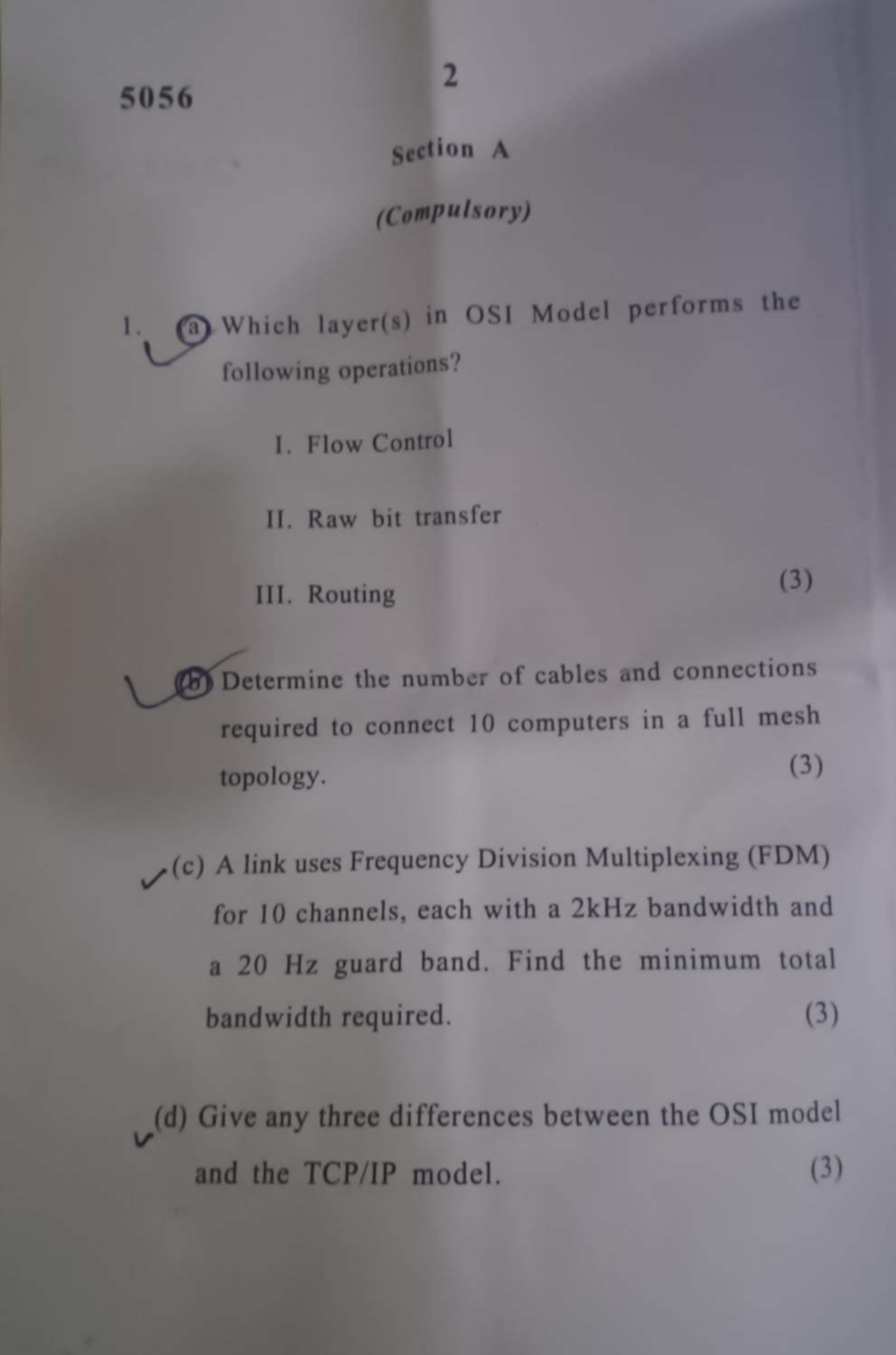 5056 Computer Networks Final Exam: OSI Model & Networking Concepts ...