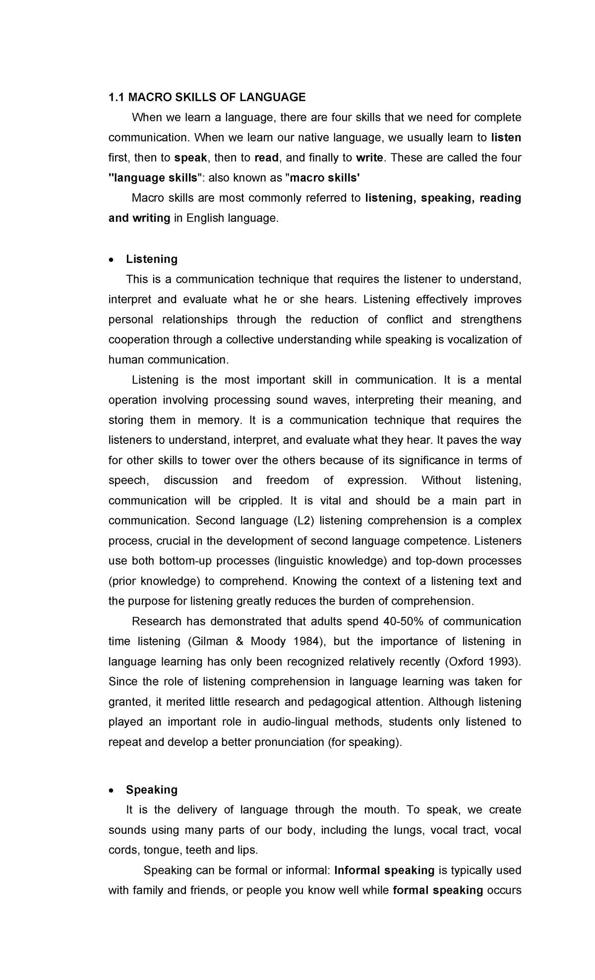 ELE121 - Lesson 1: Understanding Macro Skills in Language Communication ...