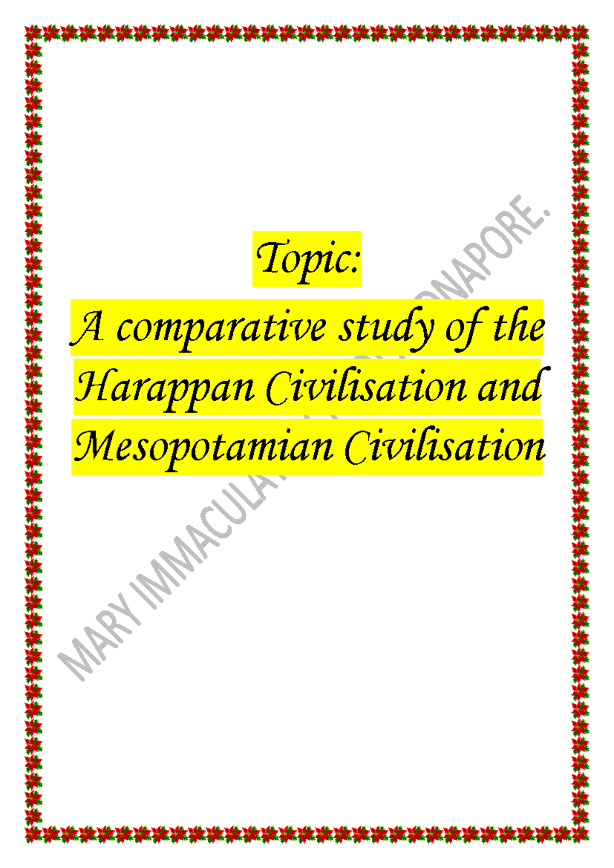 Comparative Study of Harappan & Mesopotamian Civilizations - H&C CL-9 ...