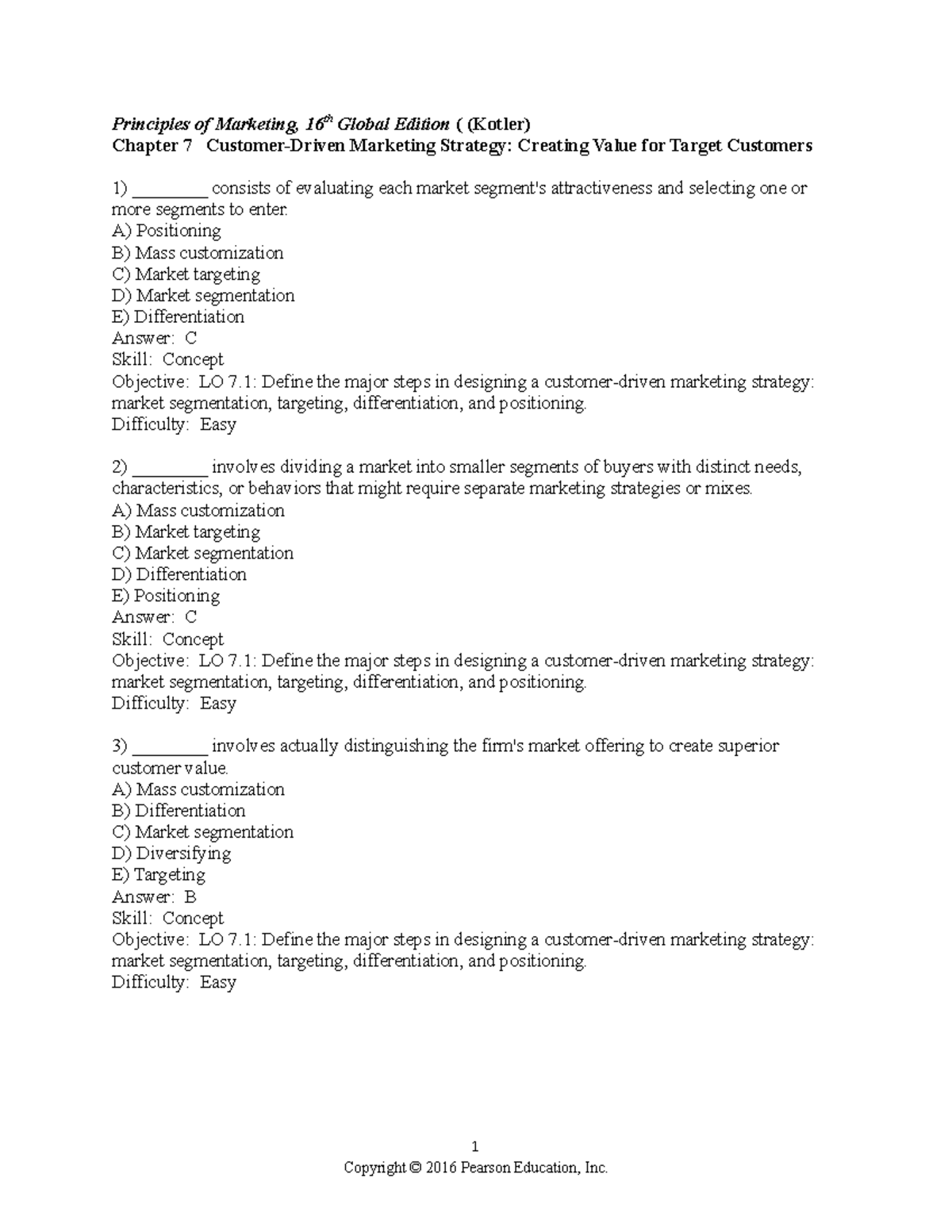 Chapter 7 - Principles of Marketing, 16th Global Edition ( (Kotler ...