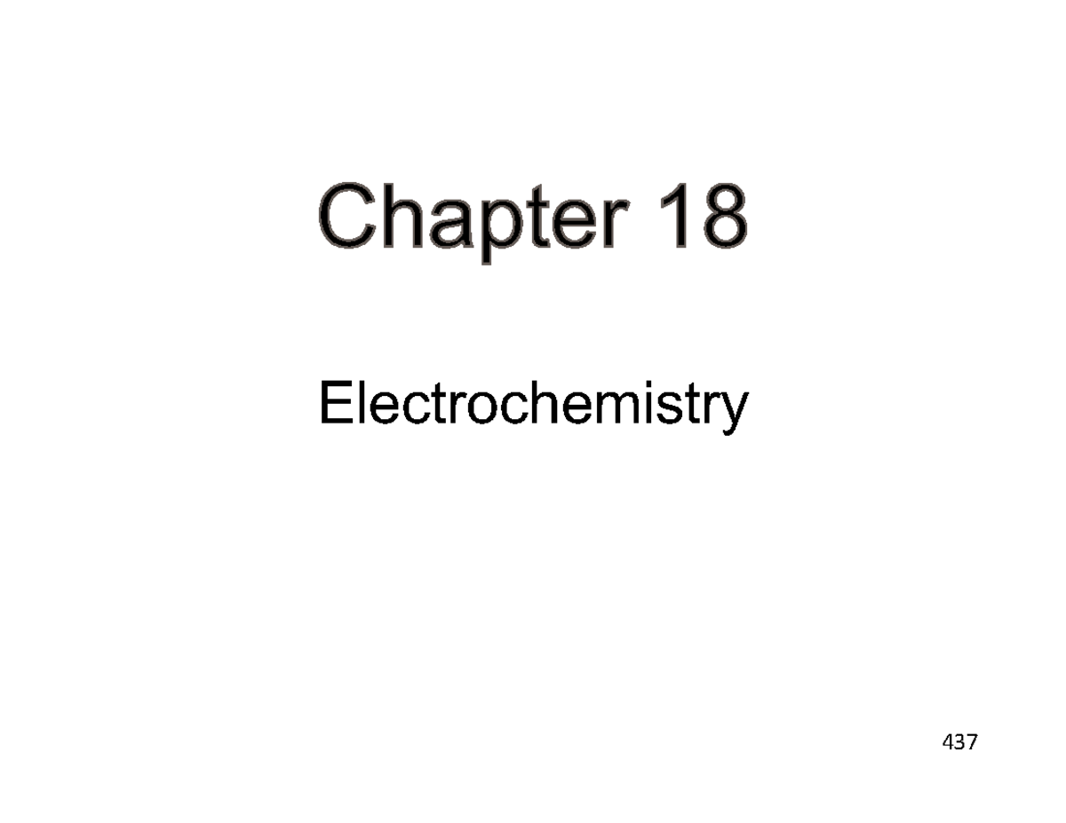 Electrochemistry 437: Redox Reactions and Oxidation States in CHEM112 ...
