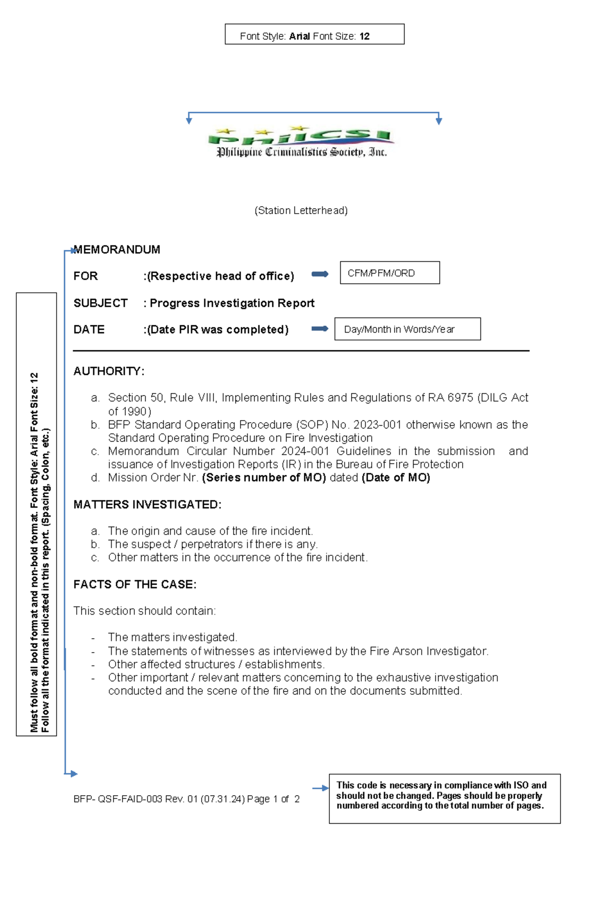 FAID 3F Progress Investigation Report Rev. 01 (07.31.24) - Studocu