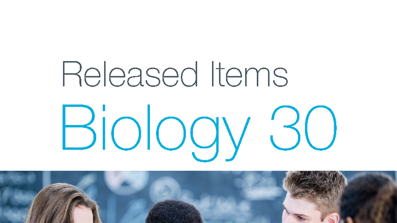 Biology 30 Diploma Exam Released Items - 2019 Edition - Studocu