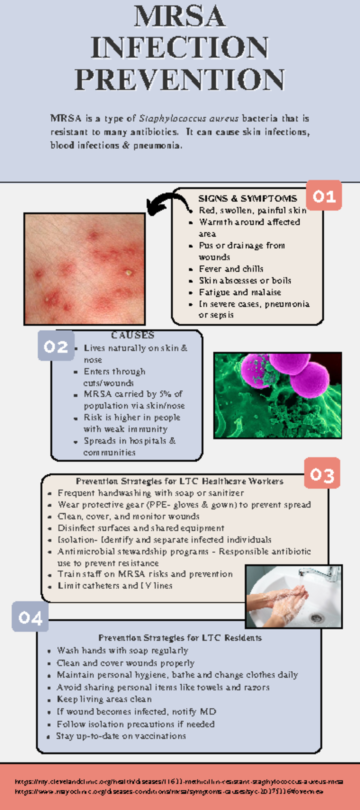 MRSA Infection prevention - CAUSES Lives naturally on skin & nose ...