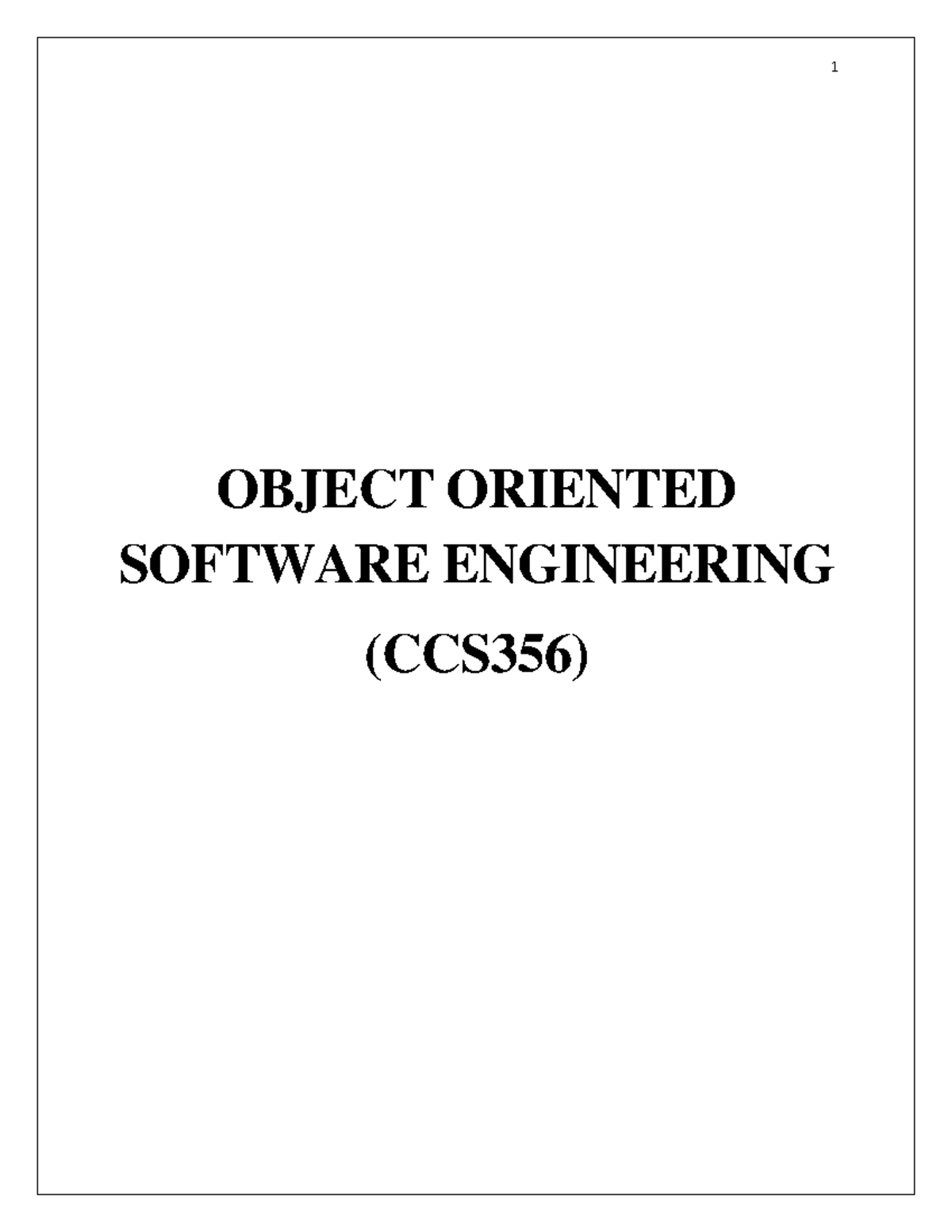 CCS356 Object Oriented Software Engineering Lab Manual - Studocu