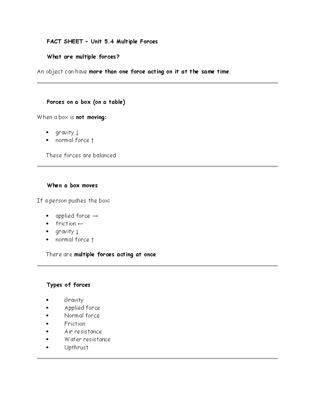 Unit 5.4 Review: Understanding Multiple Forces and Motion - Studocu