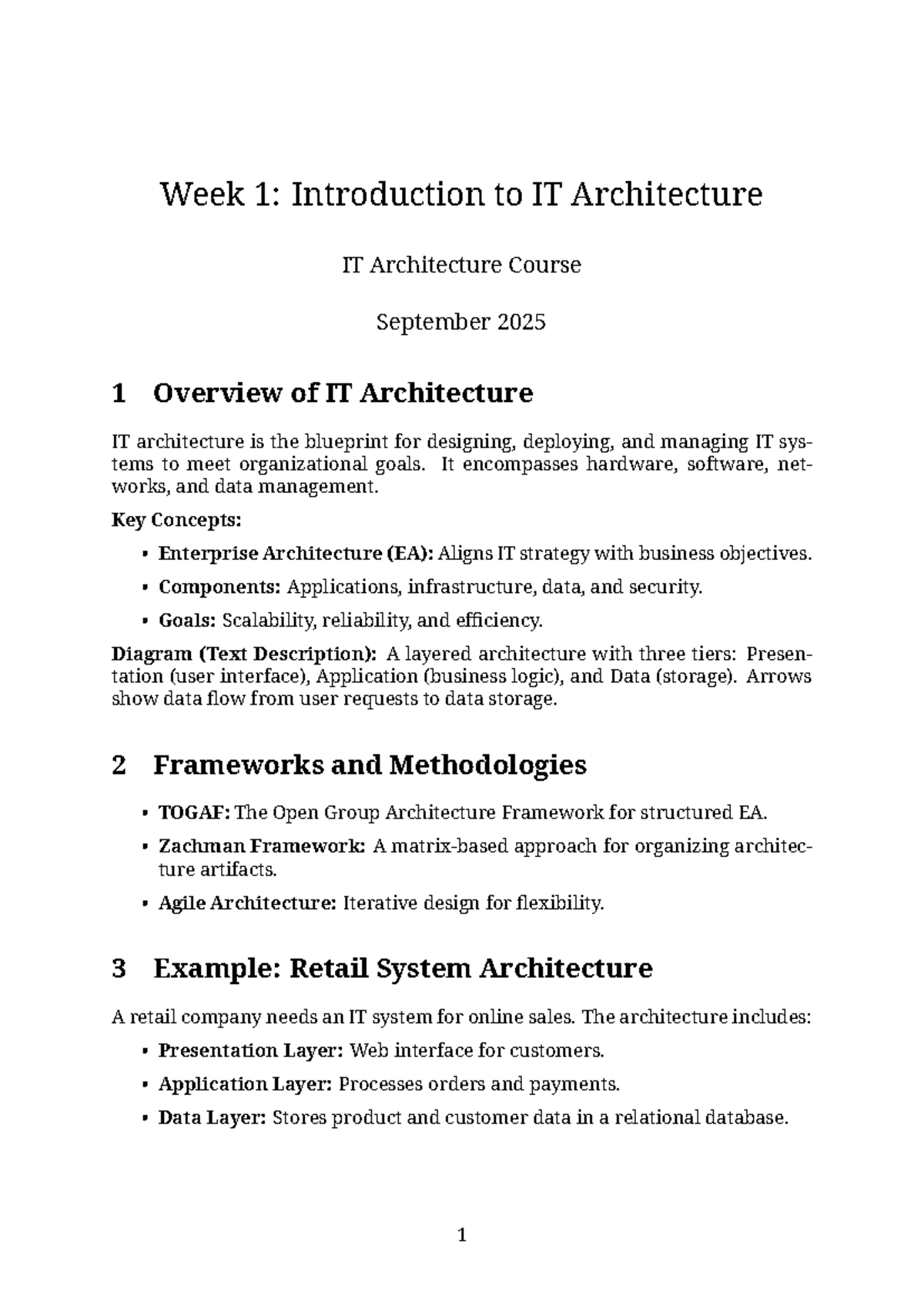 WEEK 1: Intro to IT Architecture - INF2010S - Studocu