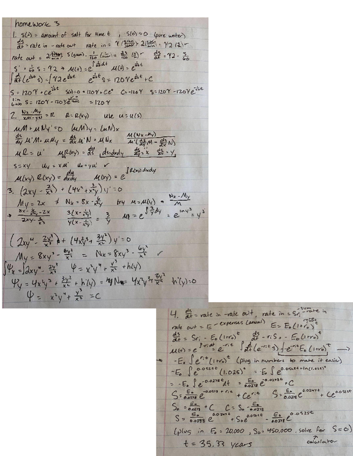 HMW 3 math 441 - Homework 3 Solutions - homework 3 1. amount of salt ...