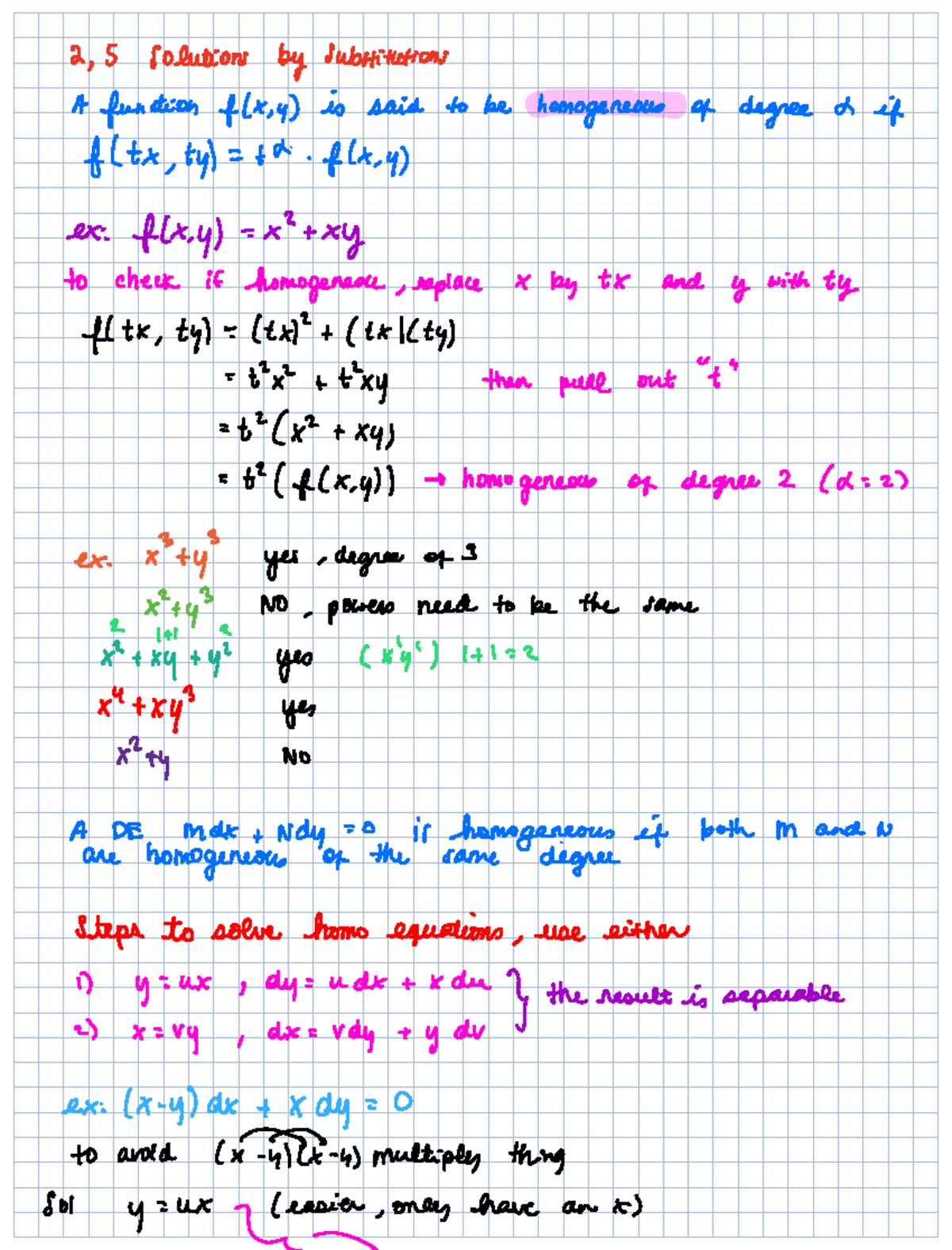 2.5 Homogeneous & Bernoulli Equations Solutions - Studocu