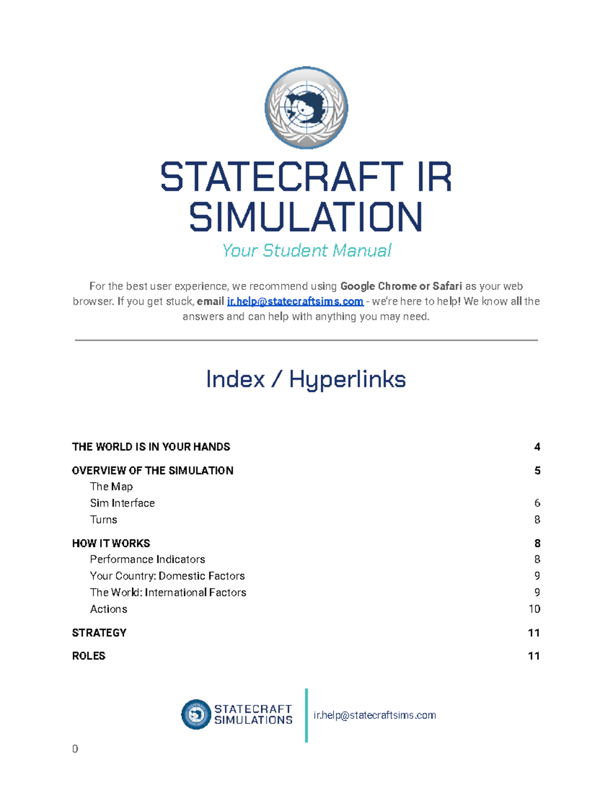 Statecraft IR Simulation: Political Strategy Student Manual Guide - Studocu