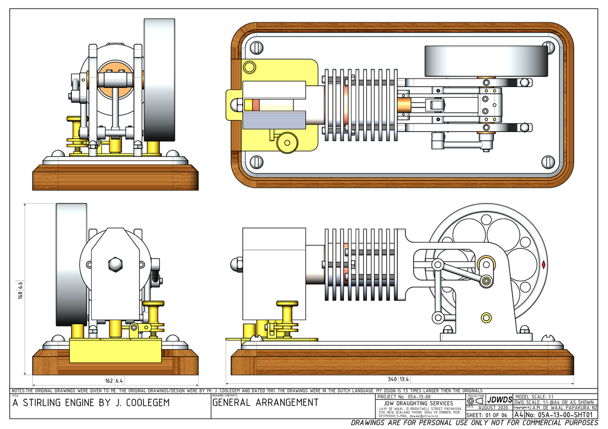 05A-13 A4 Sheet 01: Stirling Engine General Arrangement Drawings - Studocu