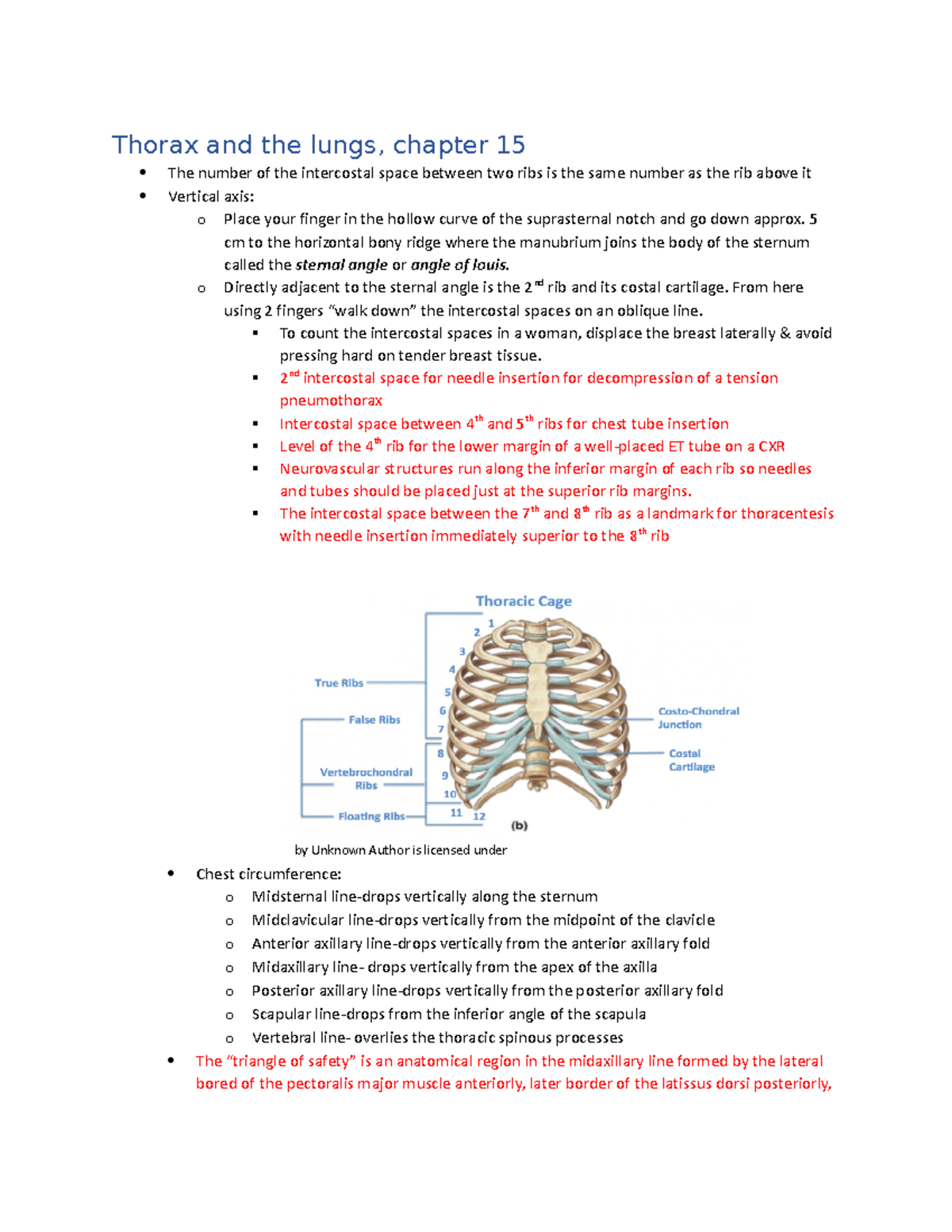 LUNG AND Thorax Notes CH 15: Key Concepts from Bates' Physical Exam ...