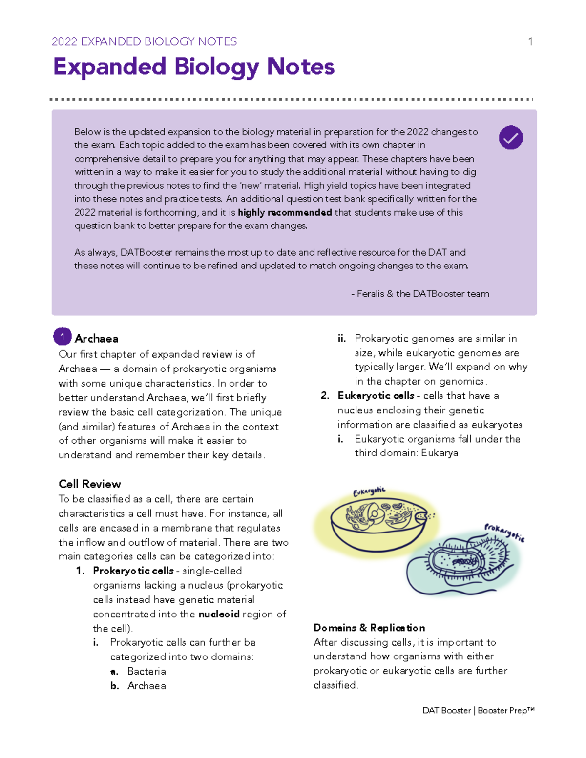Expanded 2022 DAT Biology Notes by Feralis – Comprehensive Review - Studocu