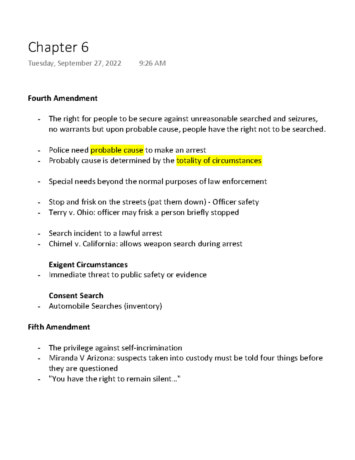 Chapter 6 - This is lecture notes on the Essentials of the criminal ...