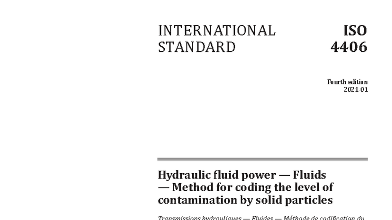 ISO 4406:2021 - Hydraulic Fluid Power Contamination Coding Standard ...