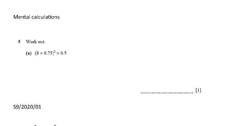 Mental Calculations: IQ Calculations and Workouts - Studocu