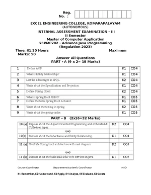I-PG-java notes - 23PCSC06 - ADVANCED JAVA PROGRAMMING UNIT-1: BASICS ...