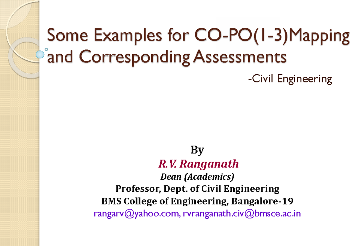 Examples of CO and PO Attainment in Engineering (CE 21) - Studocu