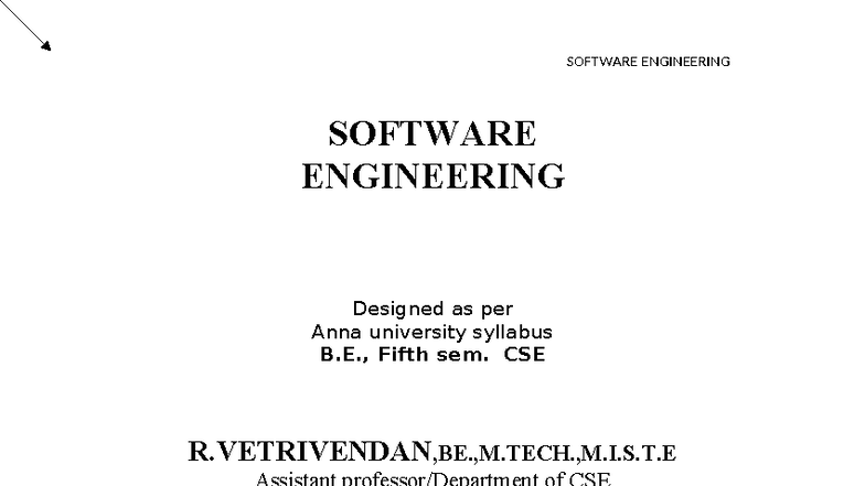 SOFTWARE ENGINEERING (CSE 5th Sem) Comprehensive Study Guide - Studocu