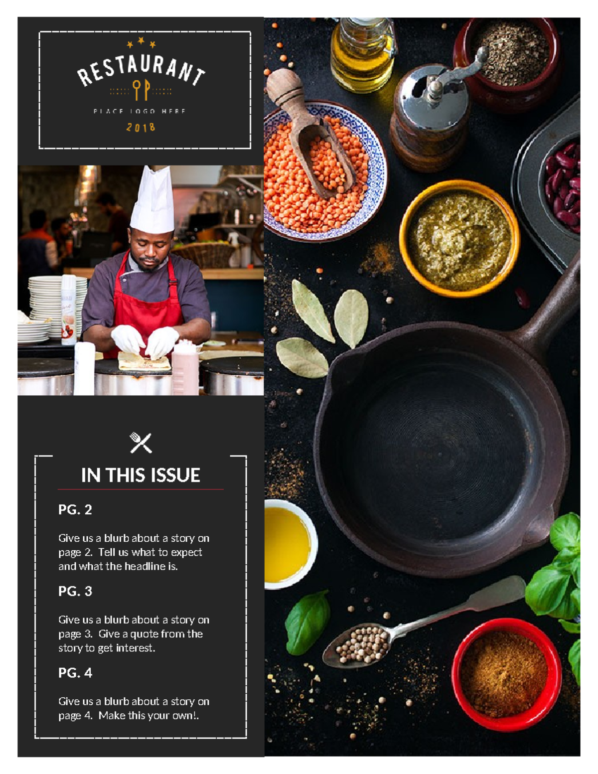 Document 1 - Essay for restaurant set-up - IN THIS ISSUE PG. 2 Give us ...