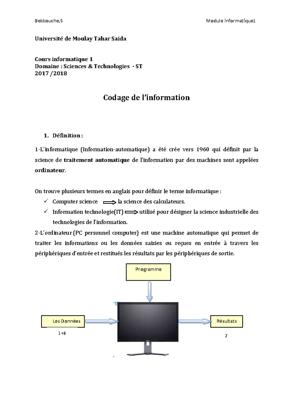 TS-informatique-Codage binaire- Notes et exercices complets - Studocu