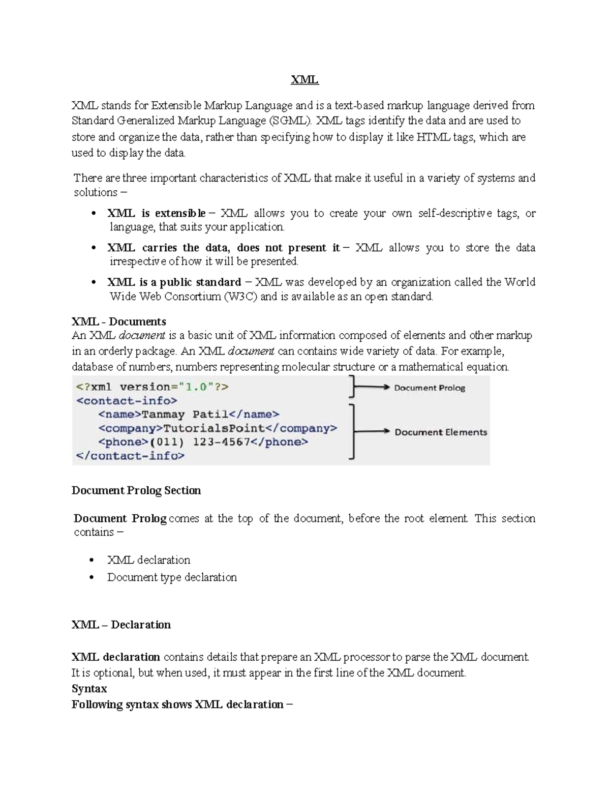 Unit 3 - XML Overview and Key Concepts - Studocu