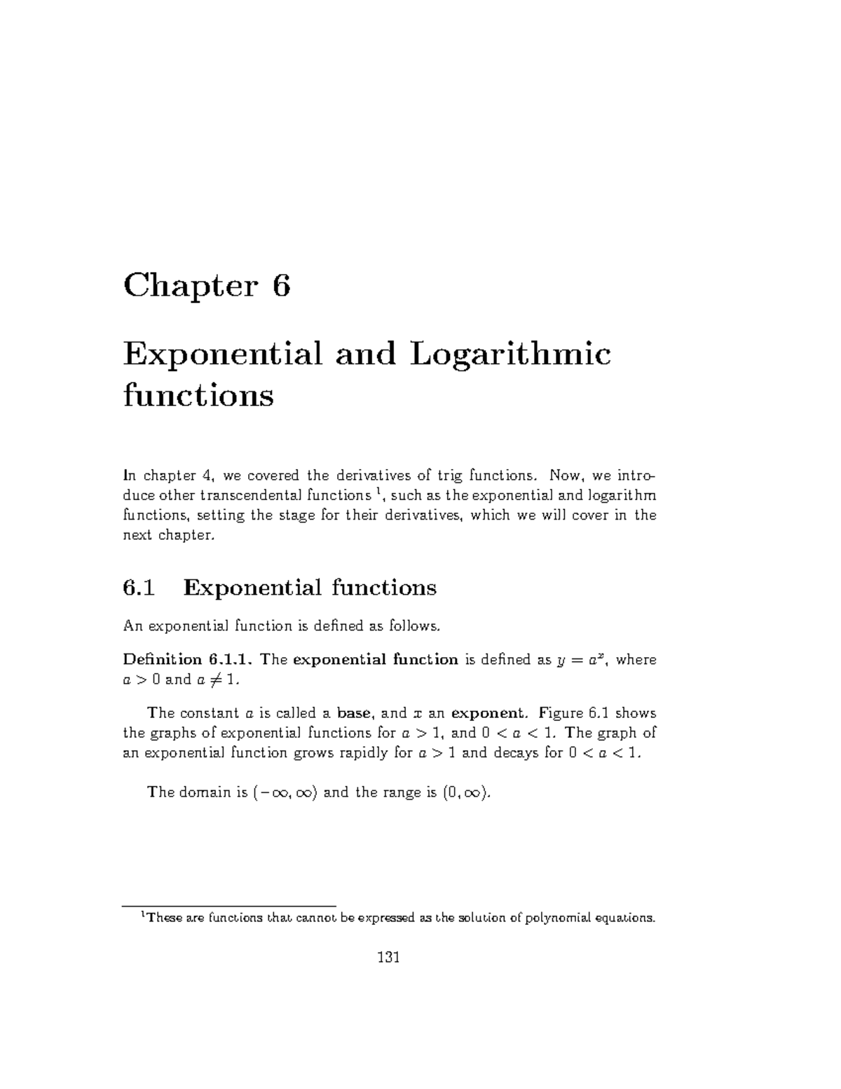 MATH1038A Chapter 6: Exponential and Logarithmic Functions Lecture ...