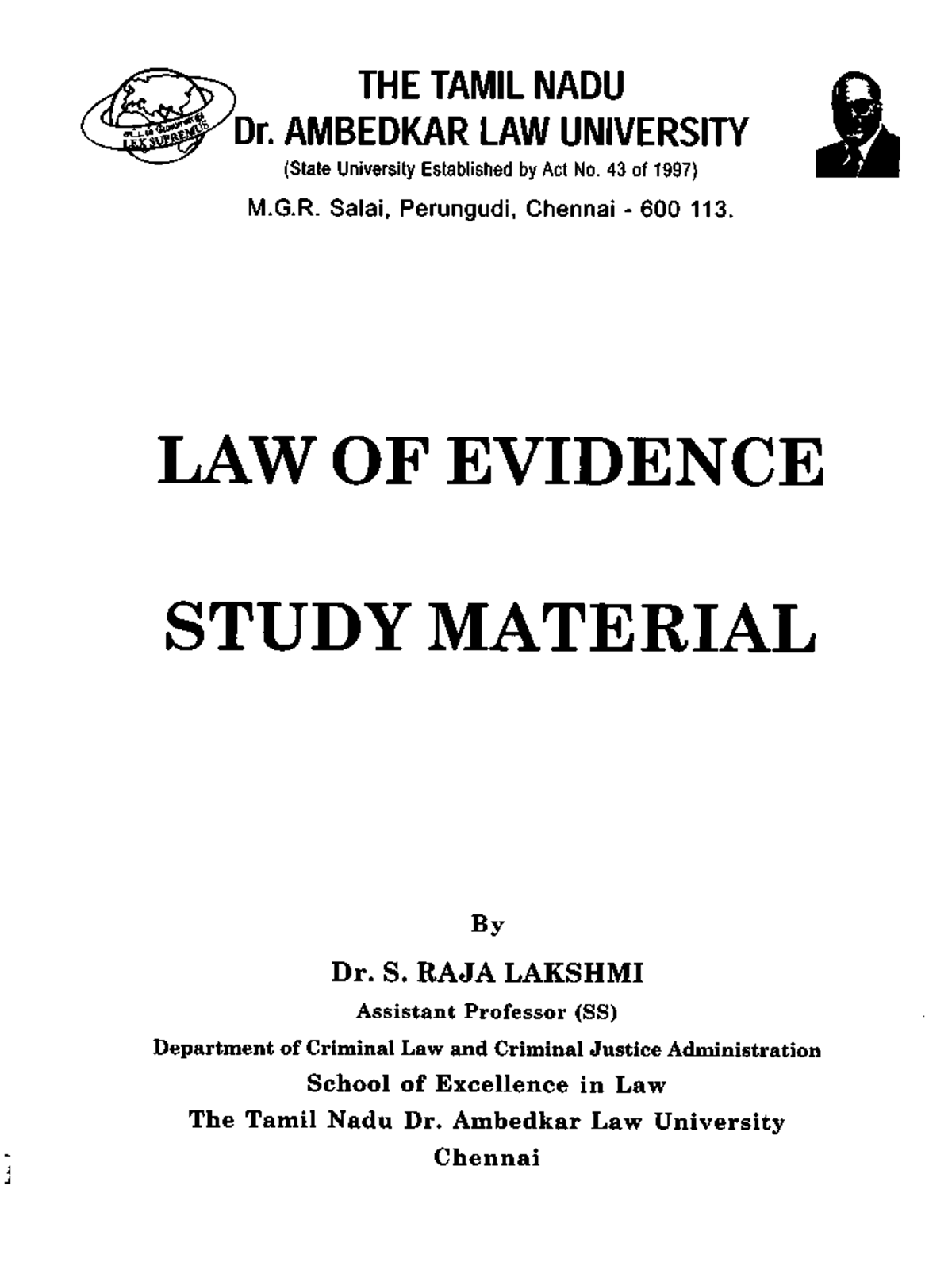 Law of Evidence 6th SEM KSLU - Llb 3 years - Studocu