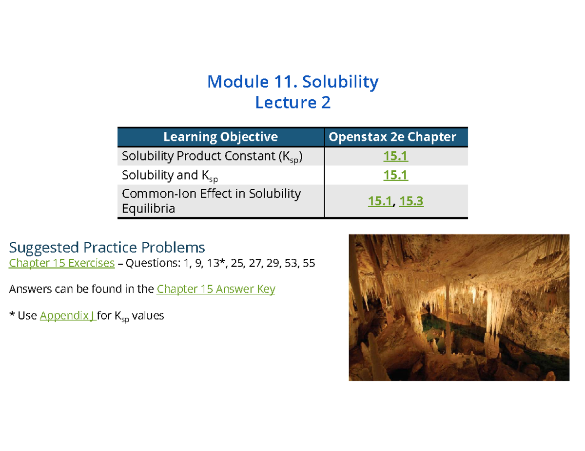 Mod10 2026W Solubility Lecture 2: Ksp and Equilibria Insights - Studocu