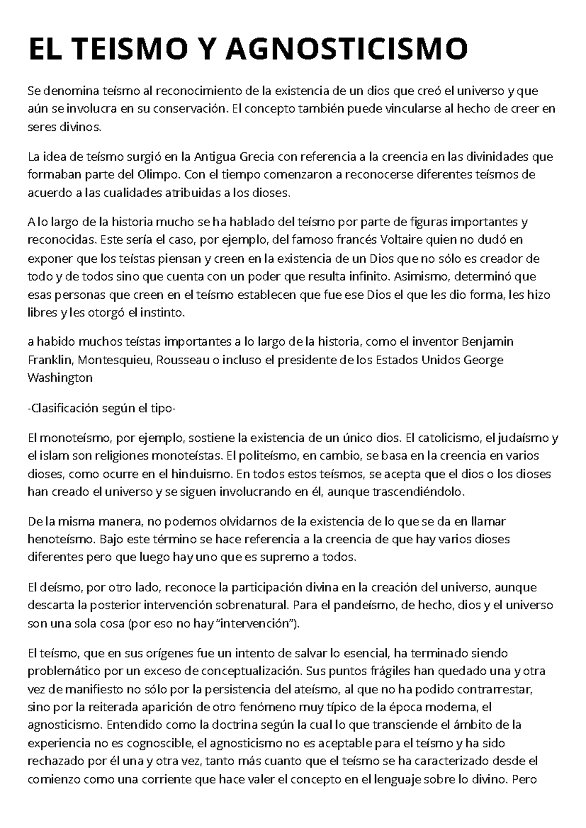 EL Teismo Y Agnosticismo 20240413 163144 0000 - EL TEISMO Y ...