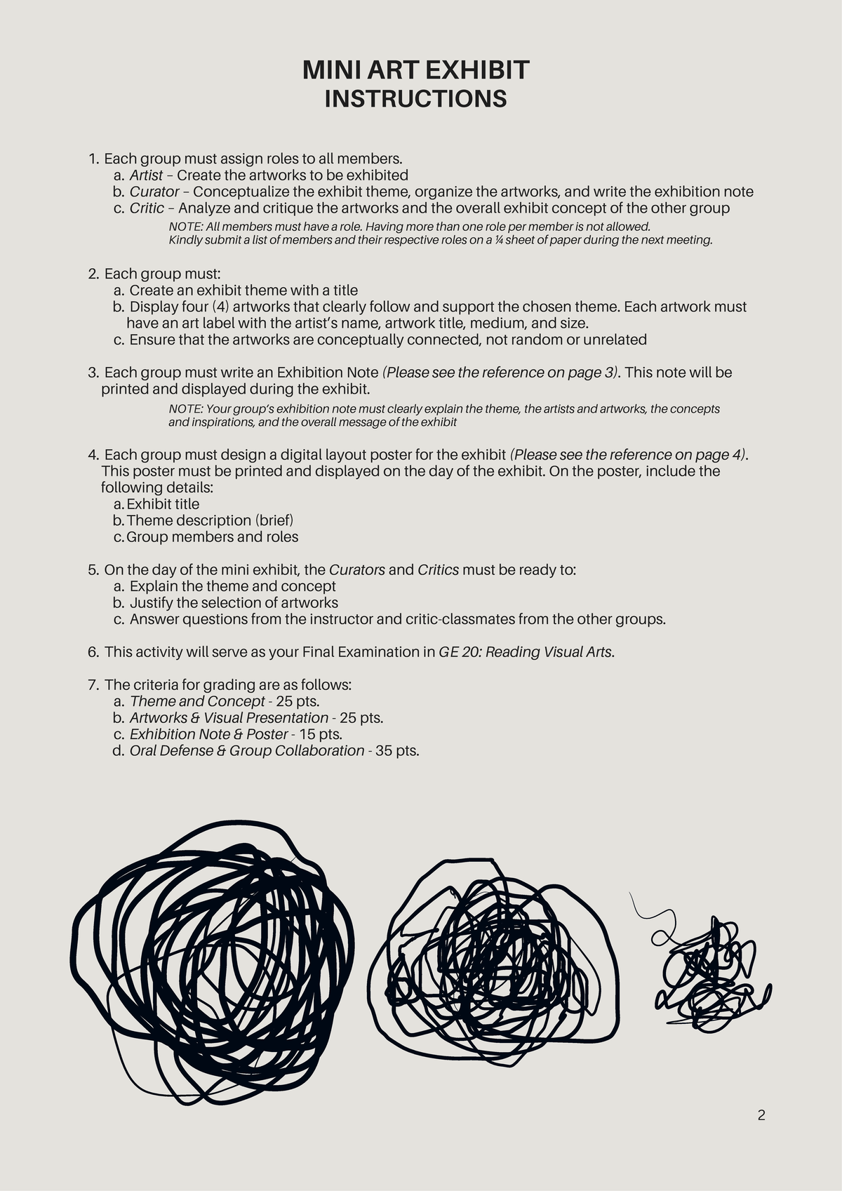 GE 20 Final Exam: Mini Art Exhibit Instructions and Guidelines - Studocu