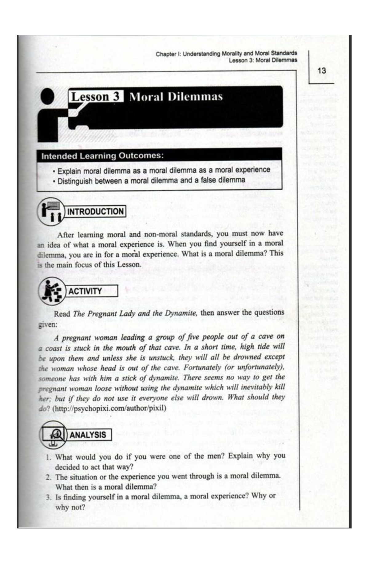 Chapter I: Understanding Morality and Moral Standards - Lesson 3: Moral ...