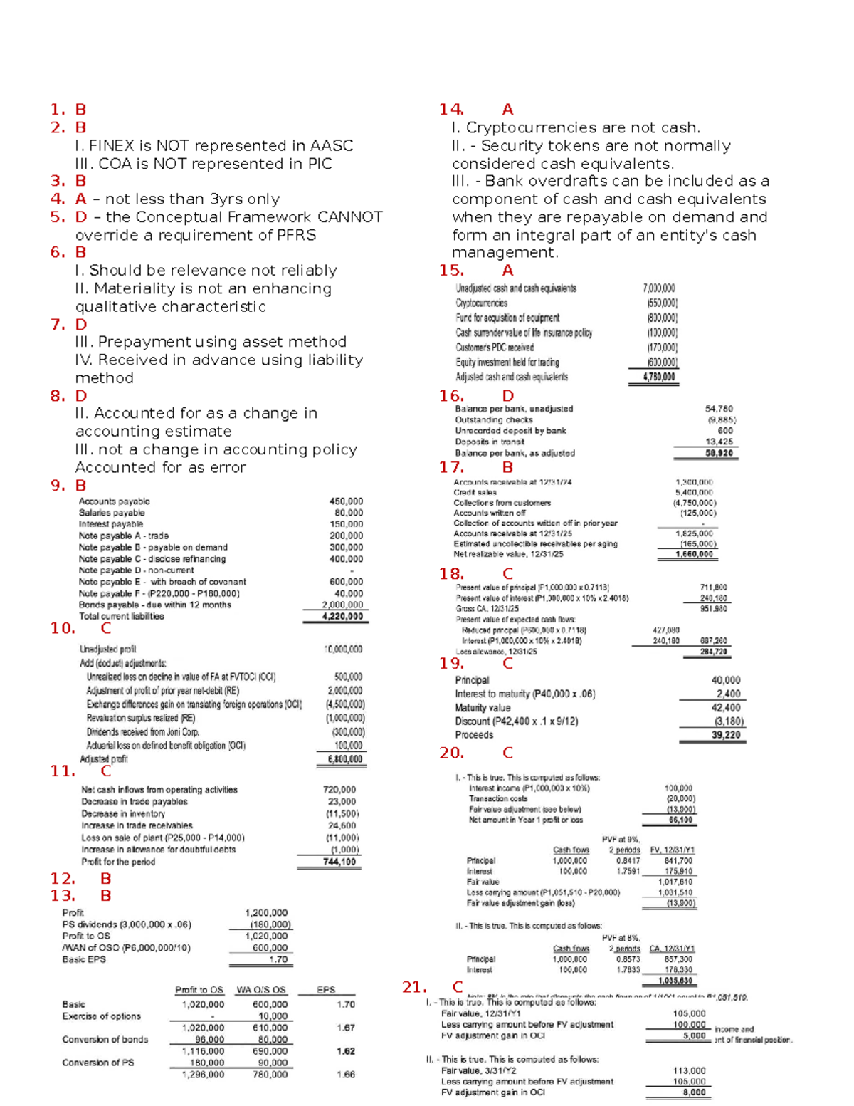 FAR - Final Exam Answers with Solutions - Studocu