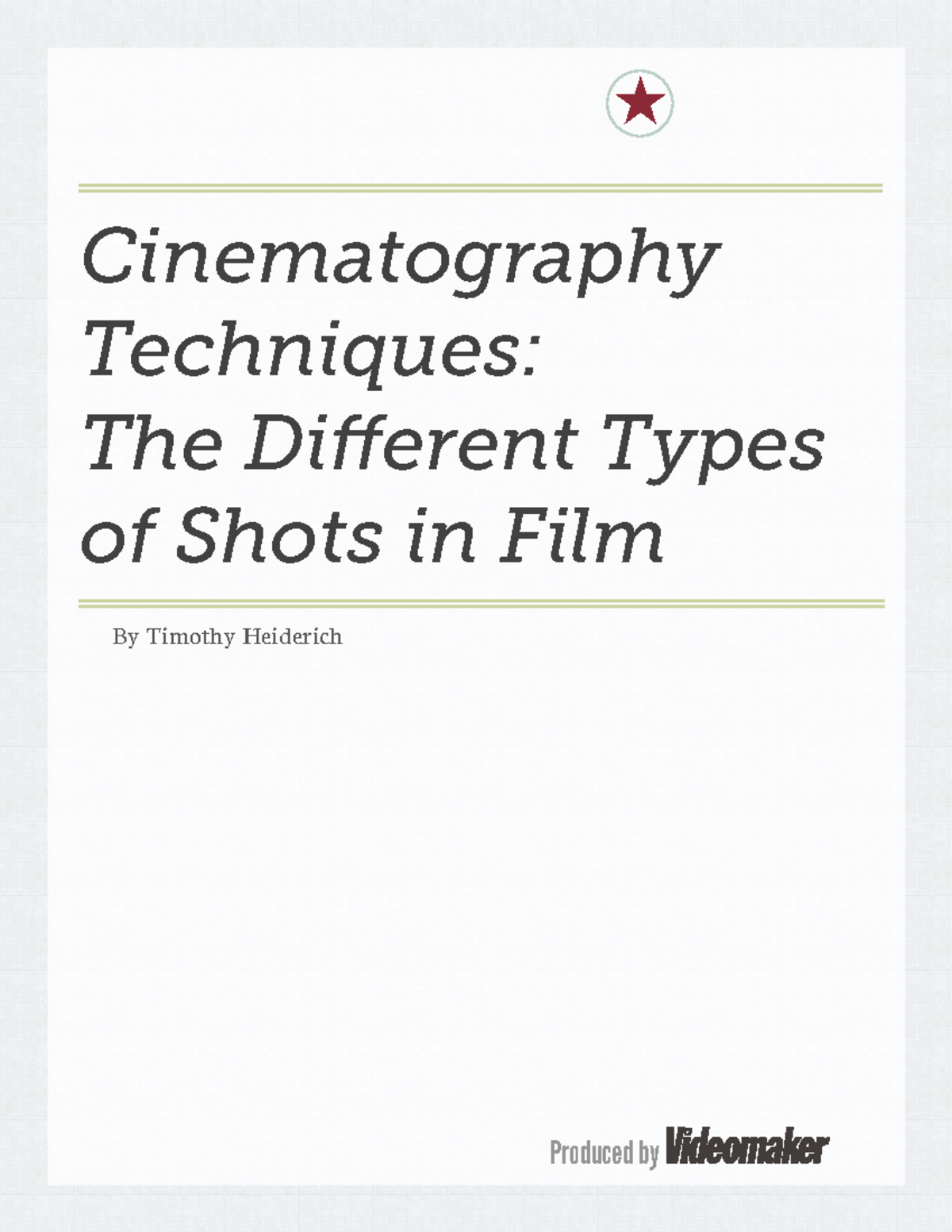Cinematography Techniques: Exploring Film Shot Types and Composition ...