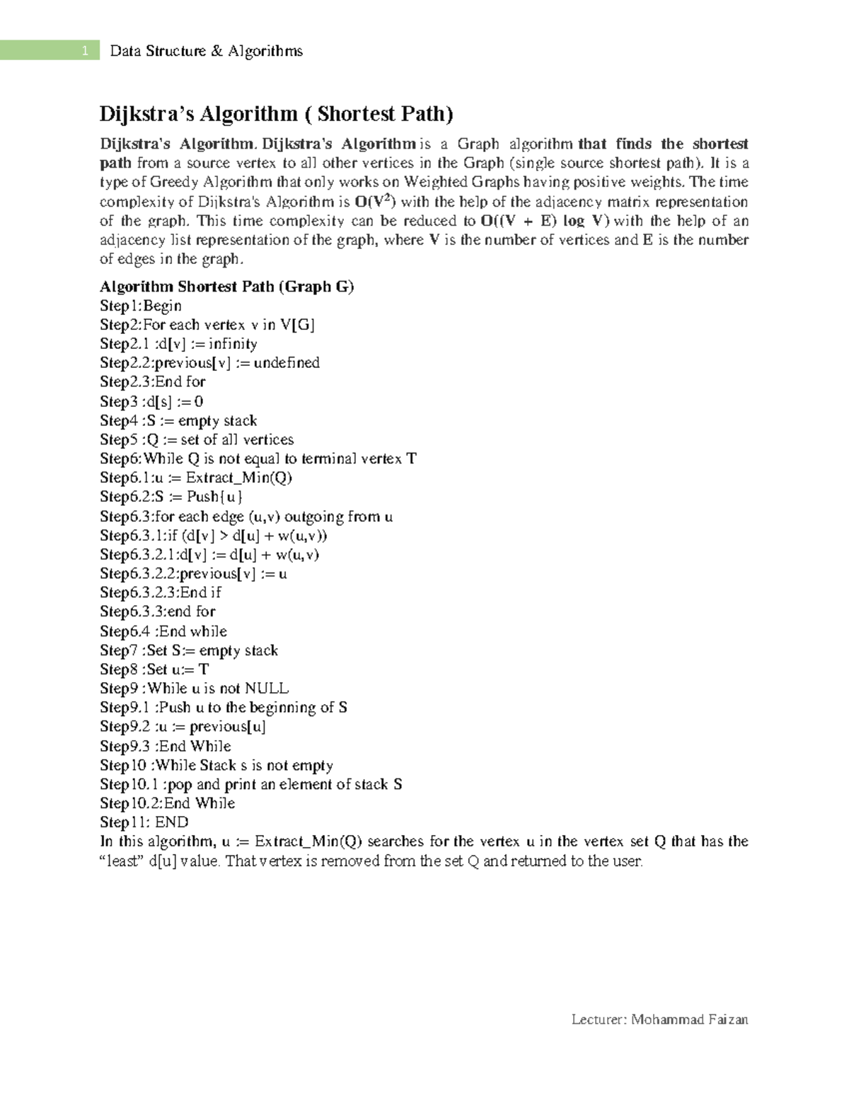 Dijkstra's Algorithm & Topological Sort: Concepts & Applications - Studocu