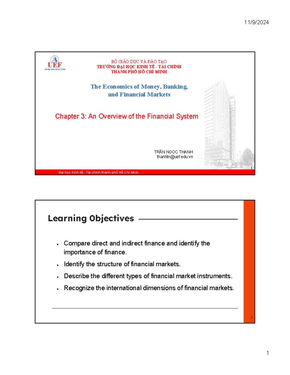 Chapter 3: Overview of Financial Systems, Markets & Intermediaries ...