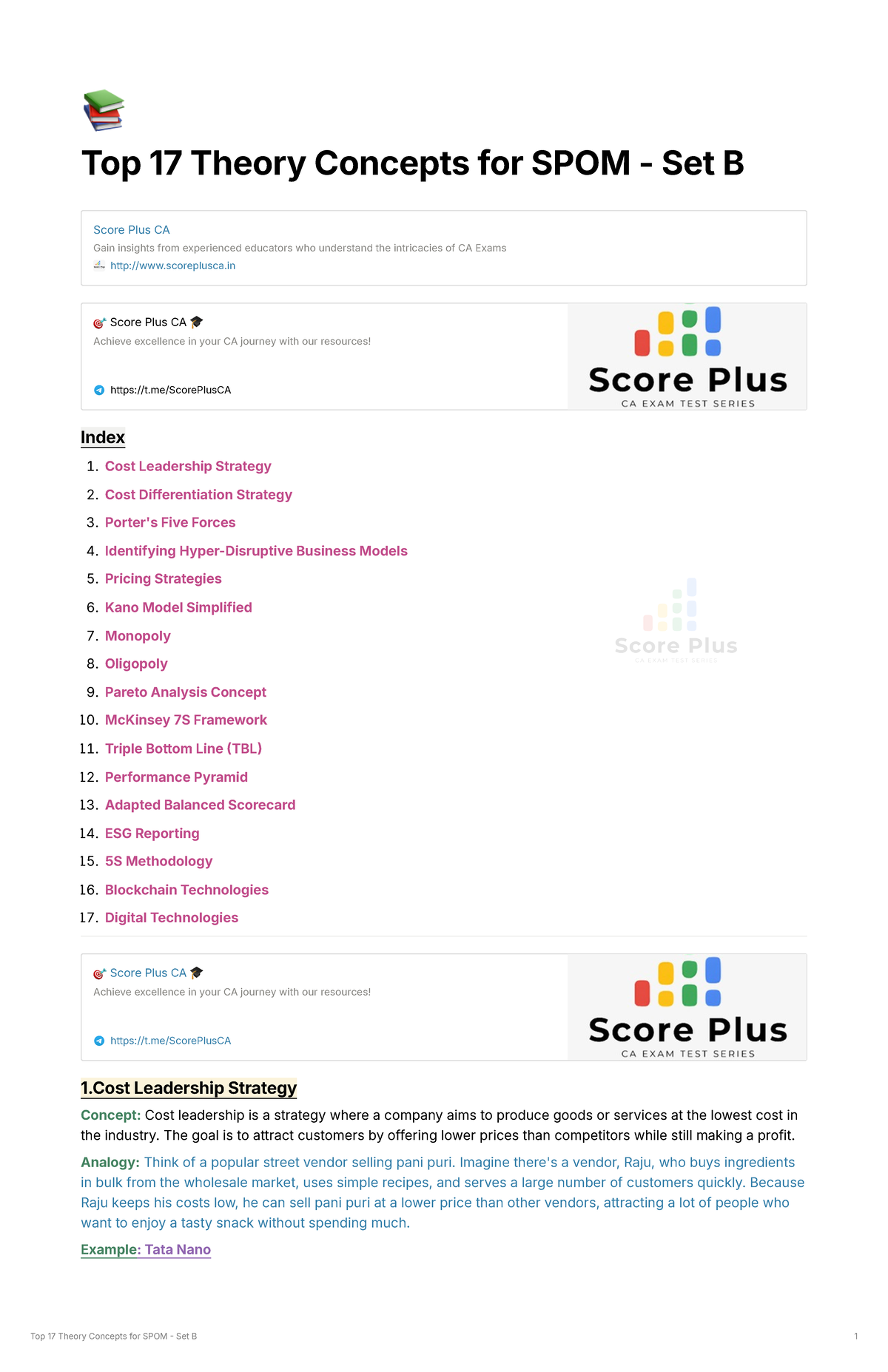 Top 17 Theory Concepts for SPOM (SCPM) - Exam Notes Set B - Studocu